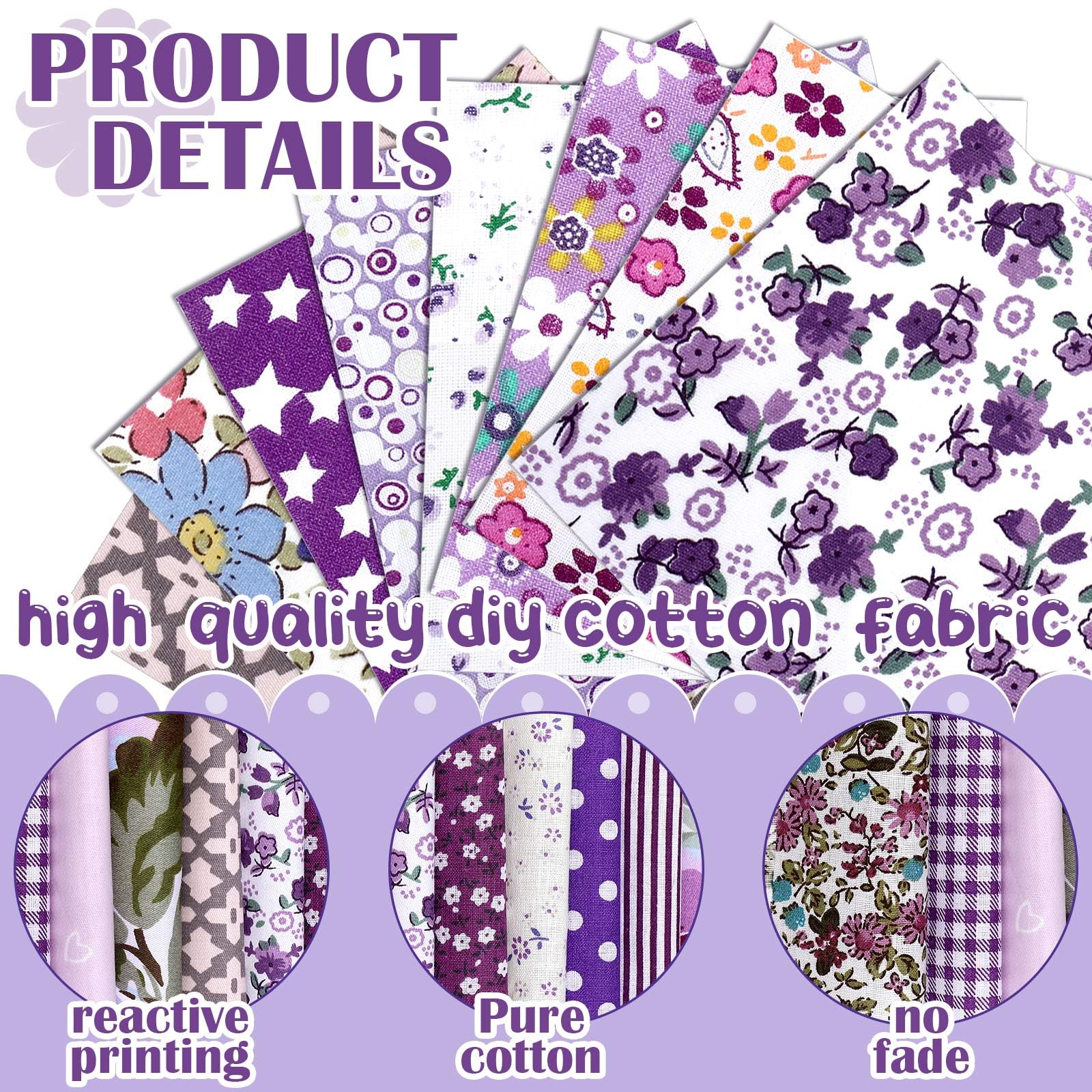 Ganeen 800Pcs 4 x 4 Inch Cotton Fabric Bundle Precut Fat Squares Patchwork Fabrics Cotton Printed Craft Fabric Fat Flower Fabric Quilting for DIY Craft Sewing Clothing Handmade Accessories (Exquisite)