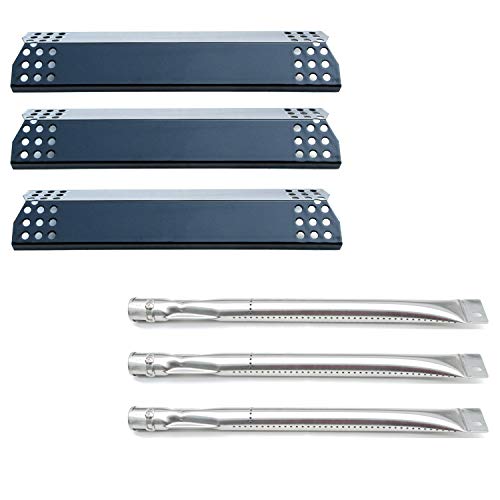 Direct Store Parts Kit DG255 Replacement for Sunbeam,Nexgrill,Grill Master 720-0737 720-0697 Gas Grill Repair Kit (3-Pack) Stainless Steel Burners & Porcelain Steel Heat Plates