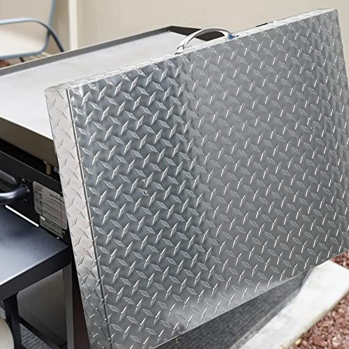 Blackstone Griddle Accessories 28 inch Blackstone Griddle Cover, ProFire 28β Griddle Grill Lid Hard Cover Waterproof Aluminum with Stainless Steel Handle Diamond Plate Front or Rear Grease Griddle
