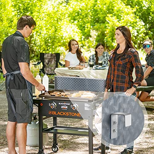 Blackstone Griddle Accessories 28 inch Blackstone Griddle Cover, ProFire 28β Griddle Grill Lid Hard Cover Waterproof Aluminum with Stainless Steel Handle Diamond Plate Front or Rear Grease Griddle