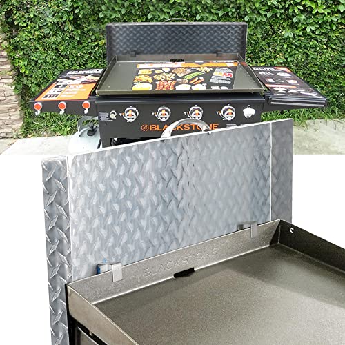 Blackstone Griddle Accessories 28 inch Blackstone Griddle Cover, ProFire 28β Griddle Grill Lid Hard Cover Waterproof Aluminum with Stainless Steel Handle Diamond Plate Front or Rear Grease Griddle