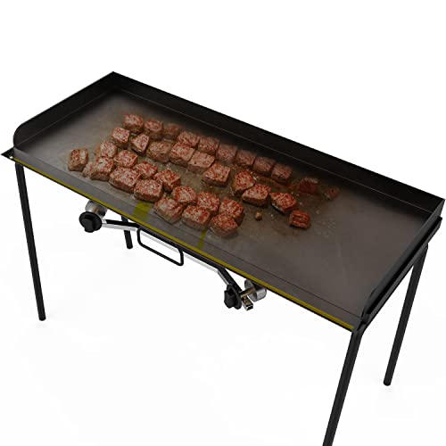MixRBBQ 14 x 32 inch Heavy Duty Steel Griddle with Carrying Bag for Camp Chef Stove Grill, Nonstick Flat Top Cooking Griddle, Outdoor BBQ Camping Grills Accessories