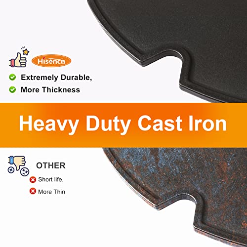 Hisencn Cast Iron Grill Griddle for Weber Traveler Portable Gas Grill, Cooking Griddle for Weber Traveler 9010001 Outdoor BBQ Grill Replacement Part, Black