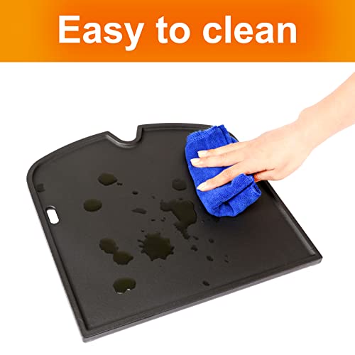 Hisencn Cast Iron Grill Griddle for Weber Traveler Portable Gas Grill, Cooking Griddle for Weber Traveler 9010001 Outdoor BBQ Grill Replacement Part, Black