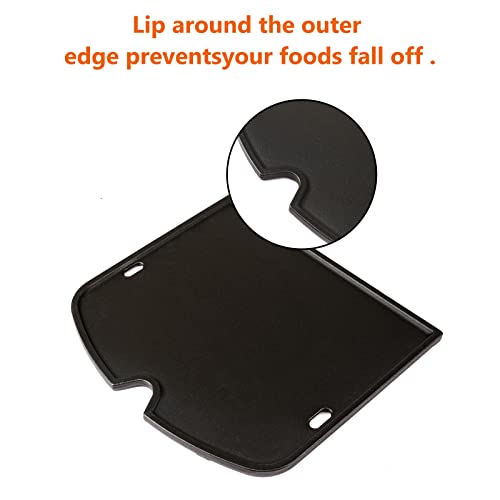 Hisencn Cast Iron Grill Griddle for Weber Traveler Portable Gas Grill, Cooking Griddle for Weber Traveler 9010001 Outdoor BBQ Grill Replacement Part, Black