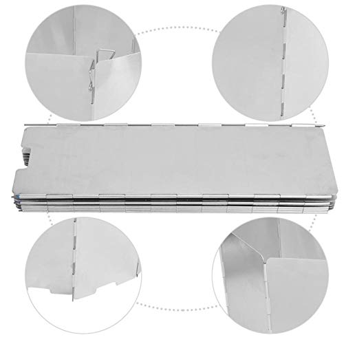 10 Pcs Outdoor Camping Gas Cooker Stove Wind screen Meet All You Needs Backpacking Camping for Other Outdoor Activities for Picnic Cooking(Silver)