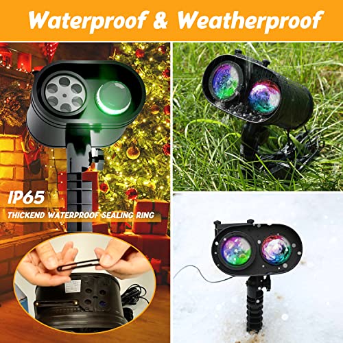 Thanksgiving Christmas Holy Decoration projector lights Large 72 patterns Outdoor Indoor 28 HD Effects (3D Wave Light)2 in 1 for Xmas Gift, Newyear Party,House,Wall -18 Slides W/Remote Control