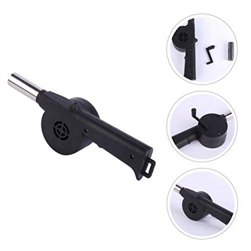 Hemoton 2pcs Bbq Air Blower Fast Fire Starter Manual Air Blower Hand Crank Bbq Fan Outdoor Camping Grills Accessories Tools