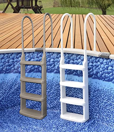 Main Access Easy Incline Taupe Pool Deck Ladder for 48 to 54 Inch Above Ground Pools, Taupe