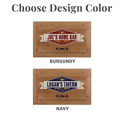 Let's Make Memories Personalized Tavern Outdoor Wooden Cooler - Father’s Day - for Dad - Burgundy
