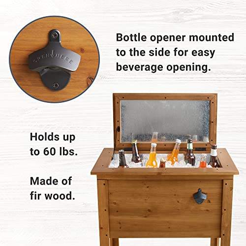 Let's Make Memories Personalized Tavern Outdoor Wooden Cooler - Father’s Day - for Dad - Burgundy