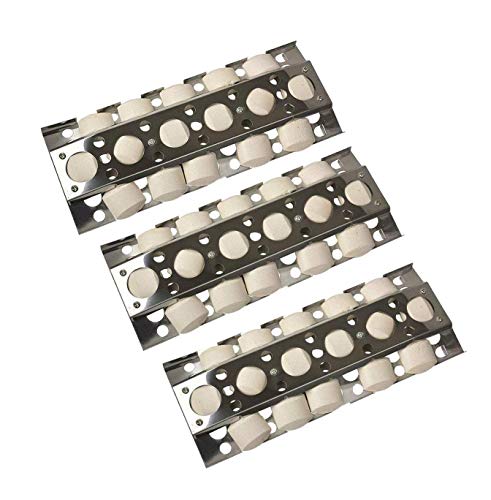 GasSaf Heat Plate Replacement for Select Turbo Gas Grill Models, 16.5 inch 3-Pcs Stainless Steel Heat Plate, Heat Tent, Burner Cover, Vaporizor Bar and Flavorizer Bar(16 1/2x 6 1/2inch)(3-Pcs)