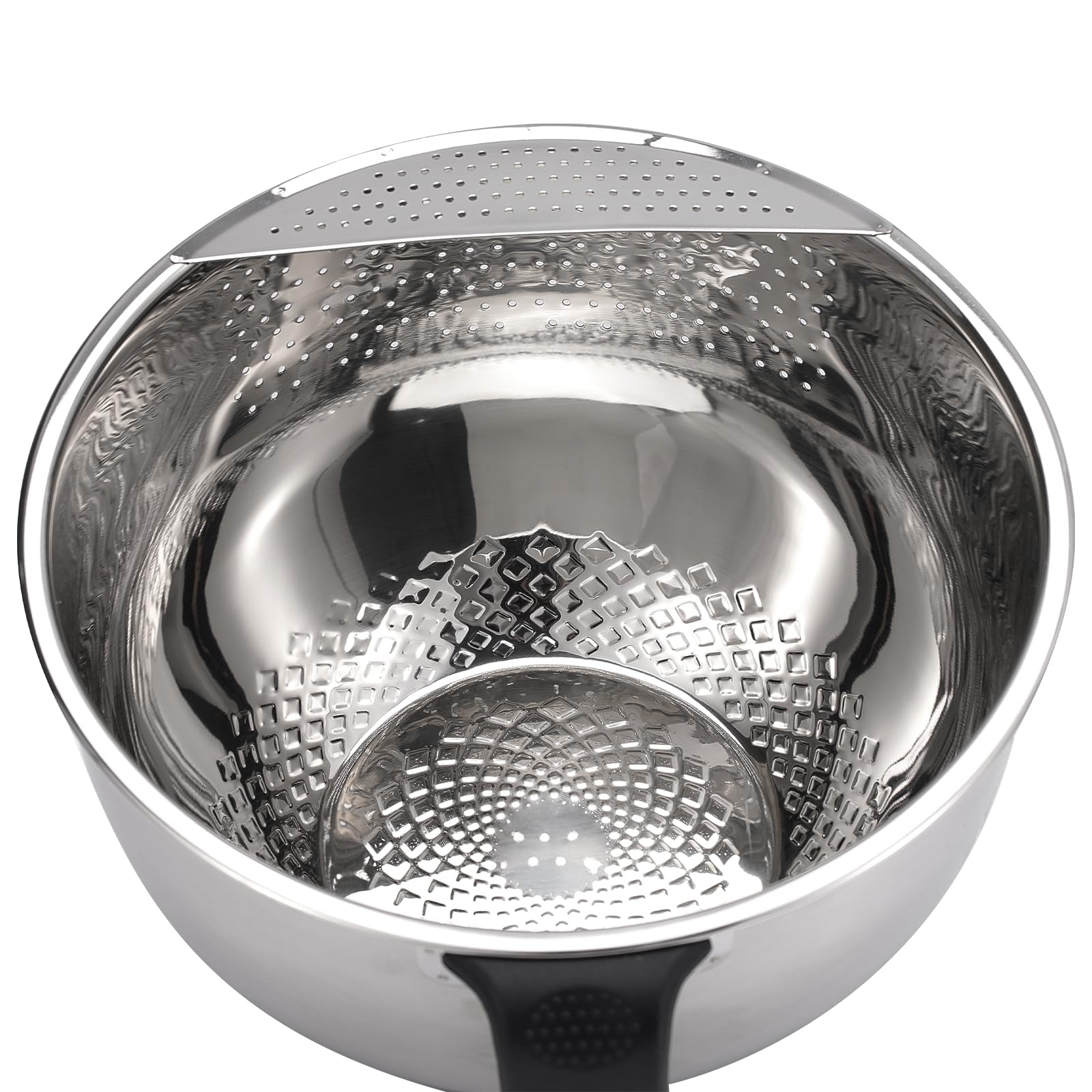 Small Rice Washing Bowl with Strainer Quinoa Washer Bowl, Stainless Steel Side Drainers Colander for Cleaning Fruits, Vegetables, and Beans - Versatile Kitchen Tool