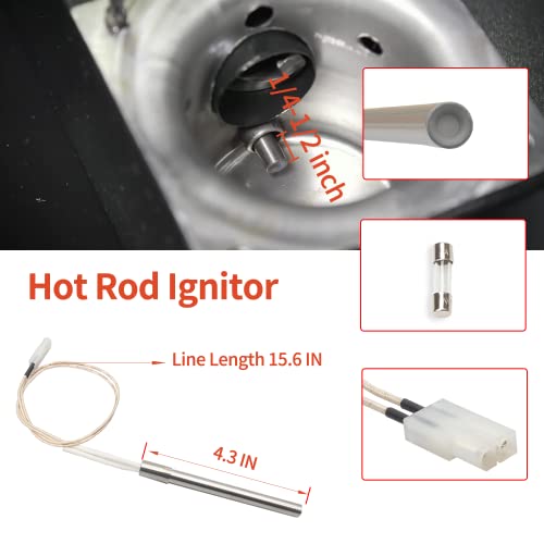 MARS CAMP Upgrade Grill Induction Fan, Auger Motor, Fire Burn Pot, Hot Rod Ignitor Kit, Replacement Parts for Pit Boss and Traeger Wood Pellet Grill with Screws and Fuse