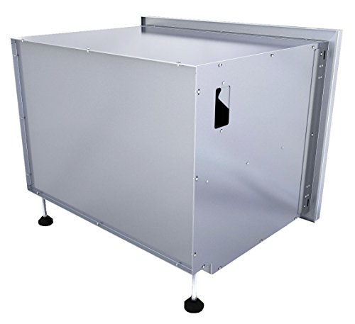 SUNSTONE DE-DDP30 Designer Series Raised Style Double Door Dry Storage Pantry, 30", Stainless Steel