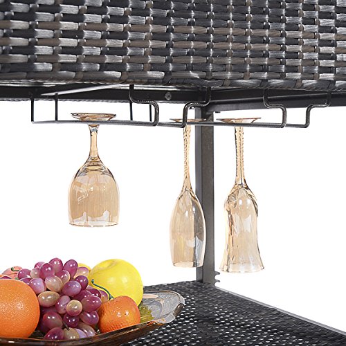 Casart Portable Rattan Cooler Cart, 108 Quart Outdoor Cooling Trolley for Patio & Pool Party, Ice Chest Portable Rolling Patio Cooler