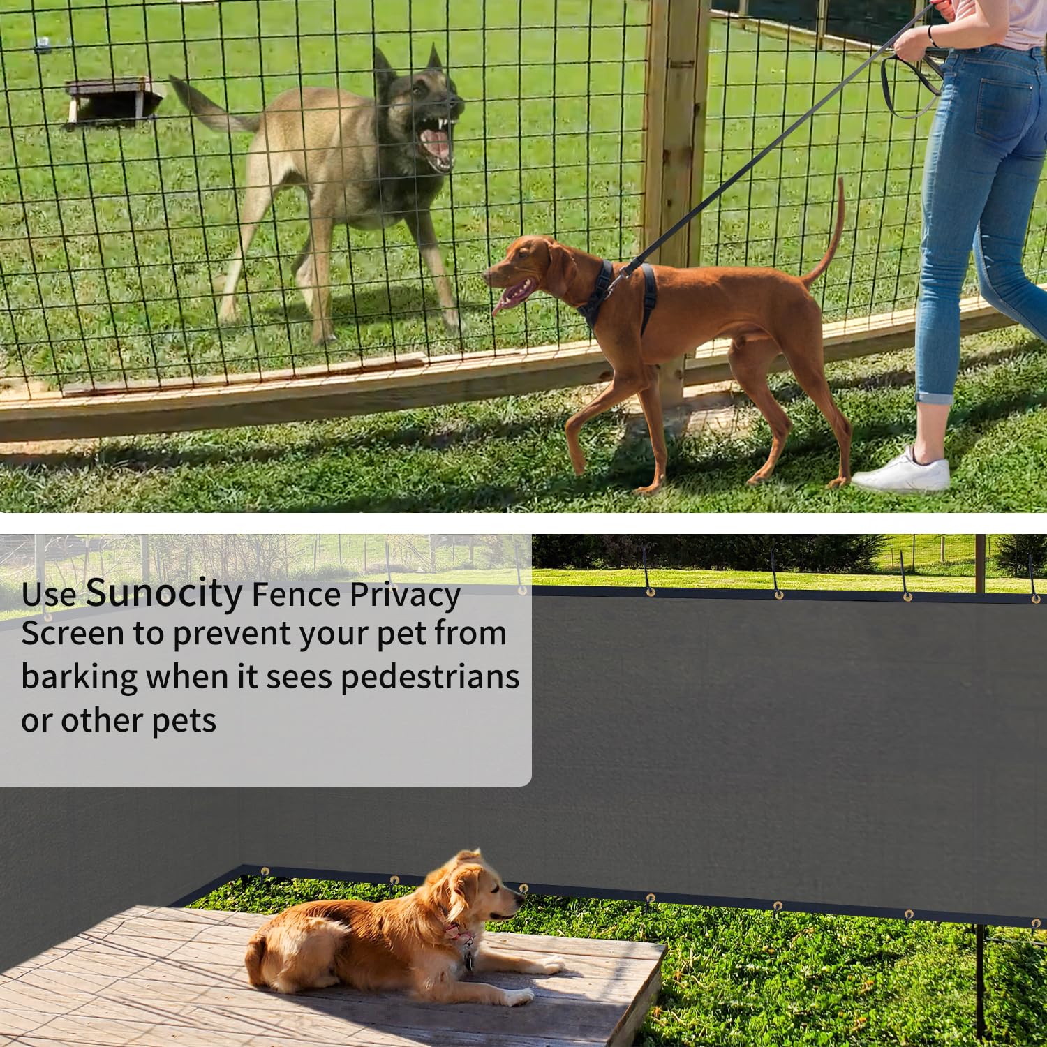 Sunocity Privacy Screen Fence, 3ft x 16ft Heavy Duty 90% Blockage 170 GSM Fencing Mesh Net Cover for Backyard Garden Yard Outdoor Wall 40 Cable Zip Ties Included Grey