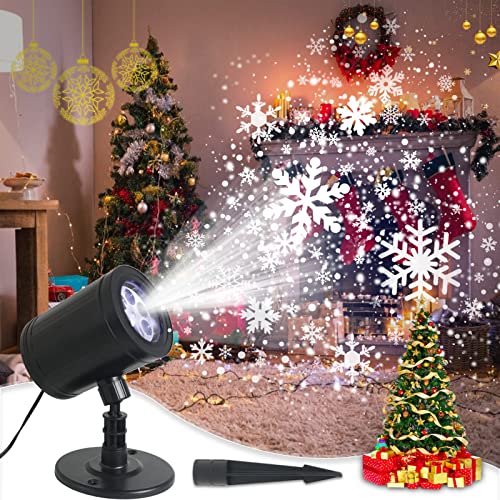 Christmas Projector Lights Outdoor, Christmas Decorations Snowflake Projector Lights - Waterproof Snowflake Christmas Light Projector, Xmas Snowflake Lights for Christmas Decorations Outdoor Yard
