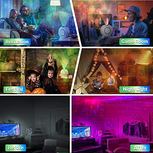 LOFTEK Galaxy Projector Star Projector, 360° Adjustable Night Light Projector with Remote Control&Timer, Rechargeable LED Starry Light Projector for Kids Bedroom Decor, Adult Home Theater, Ceiling