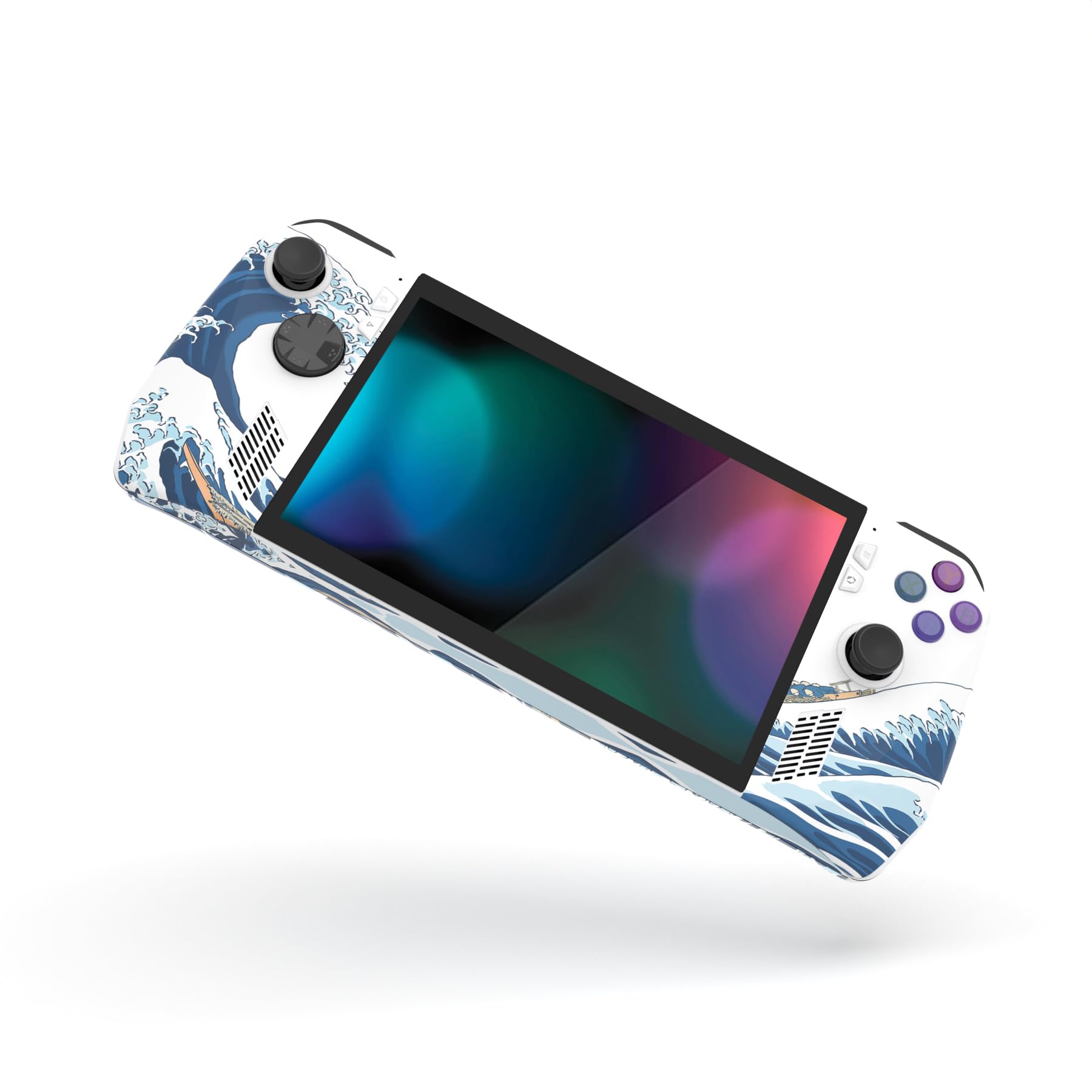PlayVital Skins for ROG Ally Handheld Gaming Console - The Great Wave Off Kanagawa Wrap Cover Decal Sticker for ROG Ally Accessories, 2 Pack