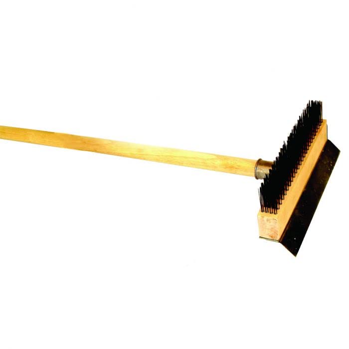 TrueCraftware – 37- inch Heavy Duty Pizza Oven Brush, Black Metal Wire Brush with Long Wooden Handle