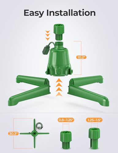 DG-Direct Rotating Christmas Tree Stand with Remote Control, Stable 360 Revolving Tree Base Stand, Up to 9ft and 120 lb. Adjustable Christmas Tree Holder for Xmas Tree, Artificial Tree (Green)