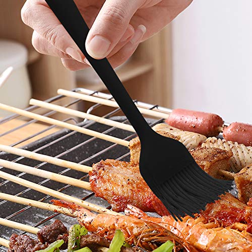 KUFUNG Silicon Basting Brushes, Heat Resistant Pastry Brushes, Spread Oil Butter Sauce Marinades for BBQ Grill Barbeque & Kitchen Baking, Cooking (M, Black)