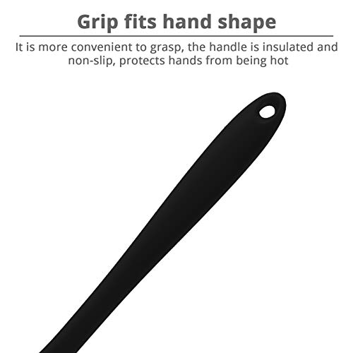 KUFUNG Silicon Basting Brushes, Heat Resistant Pastry Brushes, Spread Oil Butter Sauce Marinades for BBQ Grill Barbeque & Kitchen Baking, Cooking (M, Black)