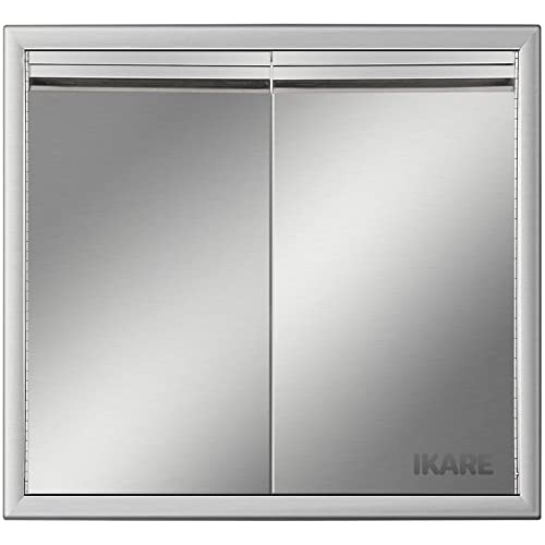 IKARE BBQ Outdoor Kitchen Doors 26 x 24 Inch, Grill Door Stainless Steel Doors, Double Door Access Door for Outdoor Kitchen Island(26 x 24 Inch)