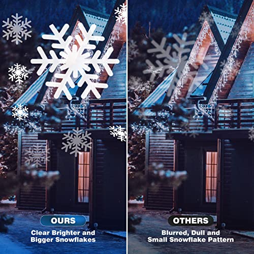 (2022 Version)Christmas Projector Lights Outdoor with Remote Control Timer, IP65 Waterproof, Wall Mountable, 14.76ft Cable, Snowflake Projection Lamp for Xmas Holiday New Year House Party Decoration