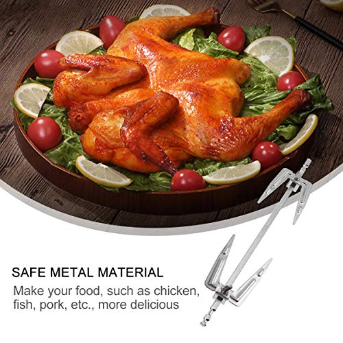 SENTOP Stainless Steel Air Fryer Fork, Roast Chicken Fork Fish Meat Grilling Fork, Air Fryer Accessories Grill Fork for BBQ Home Kitchen Outdoor Camping