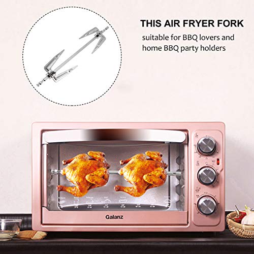 SENTOP Stainless Steel Air Fryer Fork, Roast Chicken Fork Fish Meat Grilling Fork, Air Fryer Accessories Grill Fork for BBQ Home Kitchen Outdoor Camping