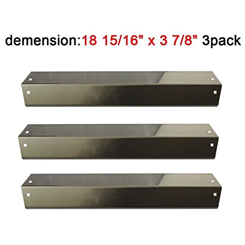 onlyfire Stainless Steel Flavorizer Bar Heat Plate Replacement for Chargriller Gas Grill Models 3001, 4000, 5050 (3-Pack)