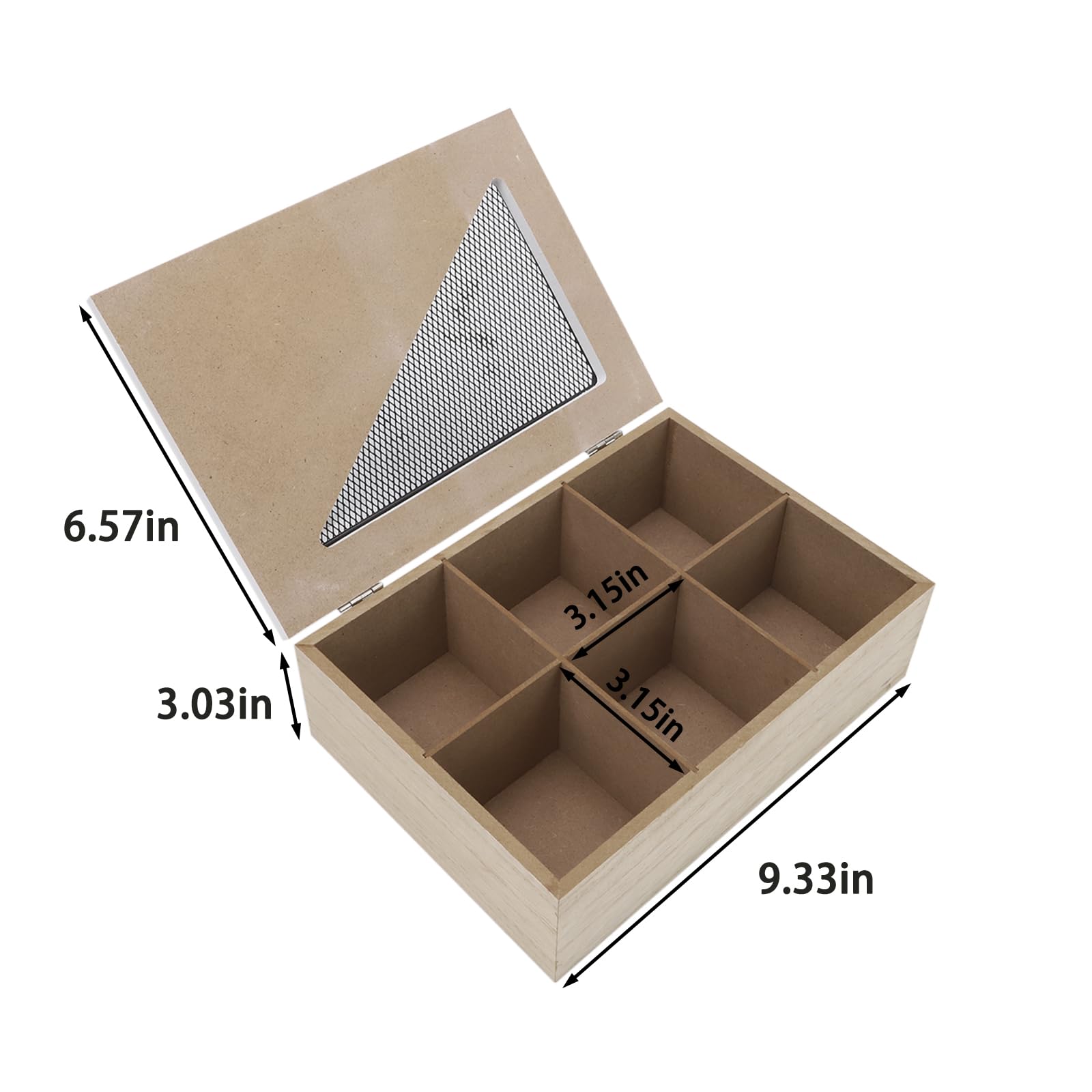 Wooden Tea Bag Organizer,Tea Organizer for Tea Bags,6 Compartments Tea Box Organizer,Tea Bag Holder Organizer,Tea Storage Box for Office Kitchen Cabinet