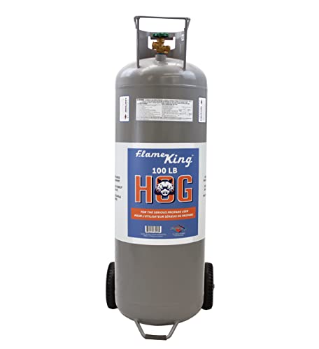 Flame King YSN100HOGa 100 LB Pound Horizontal & Vertical Propane Cylinder POL Valve, Gray