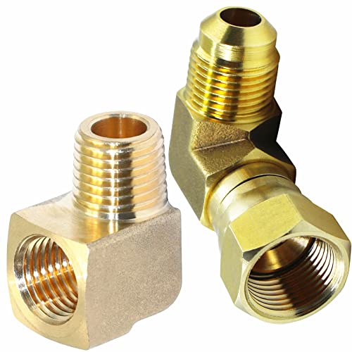 MCAMPAS 90 Degree Elbow Connector Adapter for Olympian Wave Heater, Fire Pits ,BBQ Grills.1/4" NPT Male x 1/4" NPT Female & 3/8" Female Swivel Flare x 3/8" Male Flare