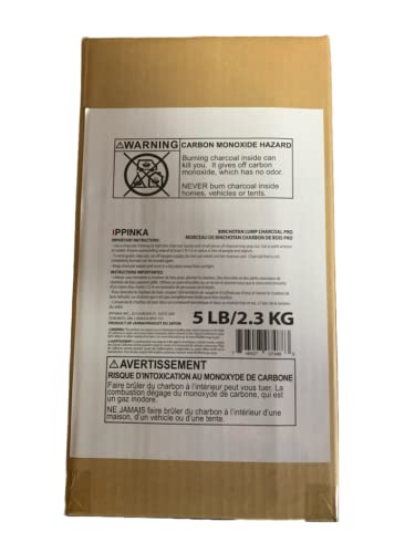 IPPINKA Pro Grade Japanese Binchotan BBQ Charcoal from Kishu, 5lb of Charcoal