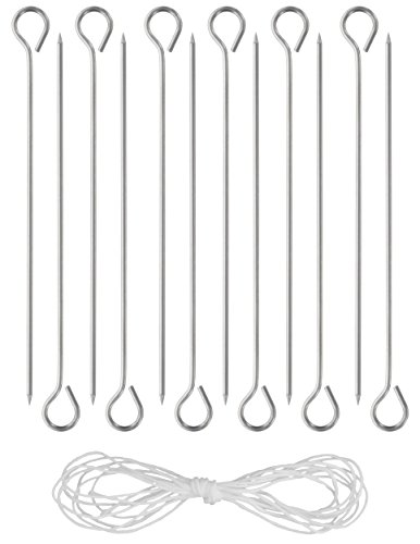 Ram-Pro Poultry Lacing Kit - Roasting Supplies Stainless Steel Food Skewers Grill Delicious Kebab Sticks, Durable Meat Rolls Steel pin for Kitchen & Dinning (2 Pack)