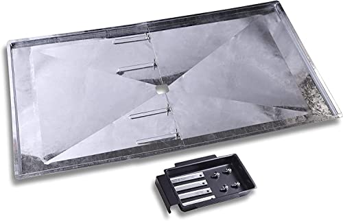Quickflame Replacement Grease Tray Set for 2-3 Burner BBQ Grill Models (Small to Mid-Size Grills) from Nexgrill, Dyna Glo, Weber, Kenmore, BHG and Others (16 to 18 inches Wide) (GT18)