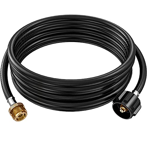 Ancable 12-Feet Propane Tank Adapter Hose for Coleman Camp Stove, Weber Q Gas Grill, MR, Buddy heaters, Propane Converter Hose for QCC1 / Type1 Tank Connects 1 lb Portable Device to 20 lb Propane Tank