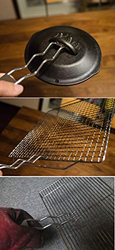 camping moon CAMPINGMOON 11 inch Anti-Scald Stainless Steel Barbecue Cooking Grill Grate Lifter S200