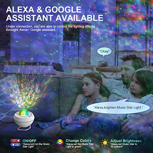 KGC Star Projector Galaxy Light, Galaxy Projector for Bedroom with Remote Control, Bluetooth Speaker & Voice Control, Night Lights Projector for Kids Room, Adults Home Theater, Party, Dorm Room Decor