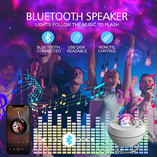 KGC Star Projector Galaxy Light, Galaxy Projector for Bedroom with Remote Control, Bluetooth Speaker & Voice Control, Night Lights Projector for Kids Room, Adults Home Theater, Party, Dorm Room Decor