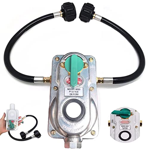 RV Propane Regulator, 2 Stage Auto Changeover lp Propane regulator, For Outdoor Grill trailers camper RV propane regulator 2 tank with dual hose