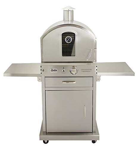 Summerset 'The Oven' Outdoor Freestanding Large Capacity Gas Oven with Pizza Stone, Smoker Box and Mobile Cart, 304 Stainless Steel Construction, Natural Gas