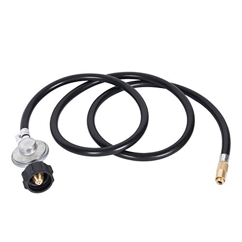 GasSaf 6 FT Propane Regulator Hose, Propane Adapter Hose with Regulator for Blackstone Griddle, Black-Stone Replacement Parts Suitable for 17”& 22” Tabletop Griddles