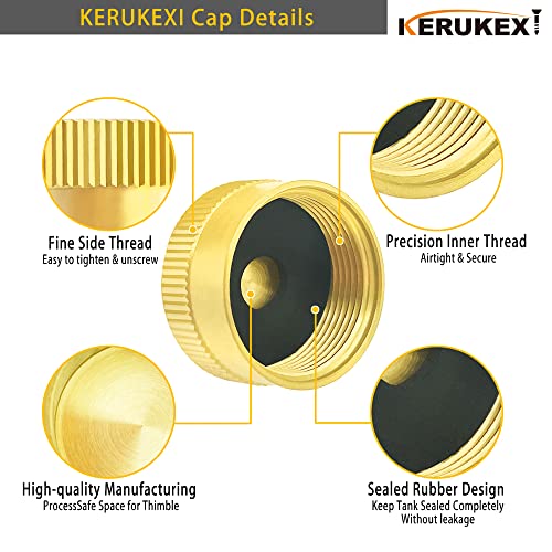 KERUKEXI 1 LB Propane Tank Protective Cap Gas Canister Sealed Lid Fuel Cylinder Leak Proof Cover BBQ Bottle Dust Threaded Valve Cover with Solid Brass Construction (6)