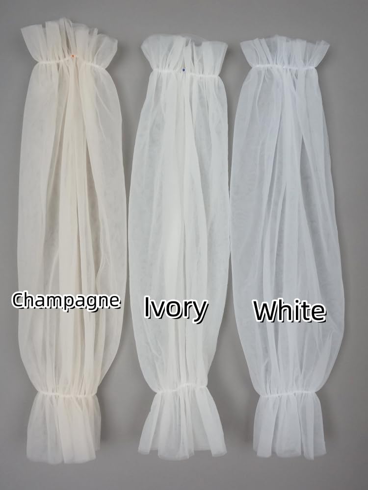Removable Puff Sleeves for Wedding Dress Tulle Detachable Sleeves Add On Wedding Gift Bridal Accessories (Champagne)