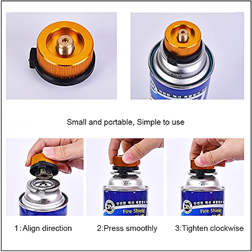 Camping Stove Adapter, Stove Connector,Butane Canister Converter, for Nozzle Gas Bottle to Lindal Valve Canister