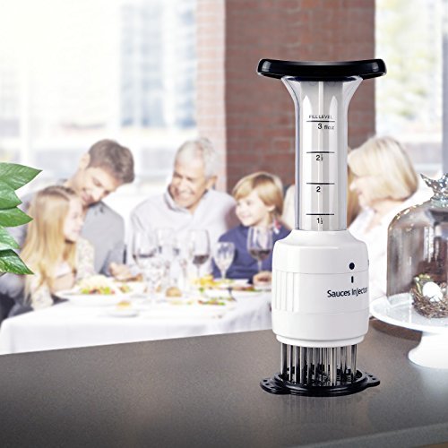 Meat Tenderizer/Sauces Injector/Tenderizer Injector/Meat Injector/Needle 30 Stainless Steel(3 Injection Needle Pinhole) Marinade Flavor Syringe ,Ultra Sharp Stainless Steel Blades - Apriller